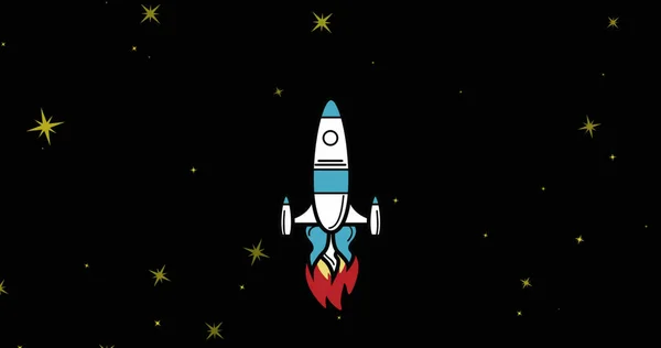 Animated Rocket With Black Background