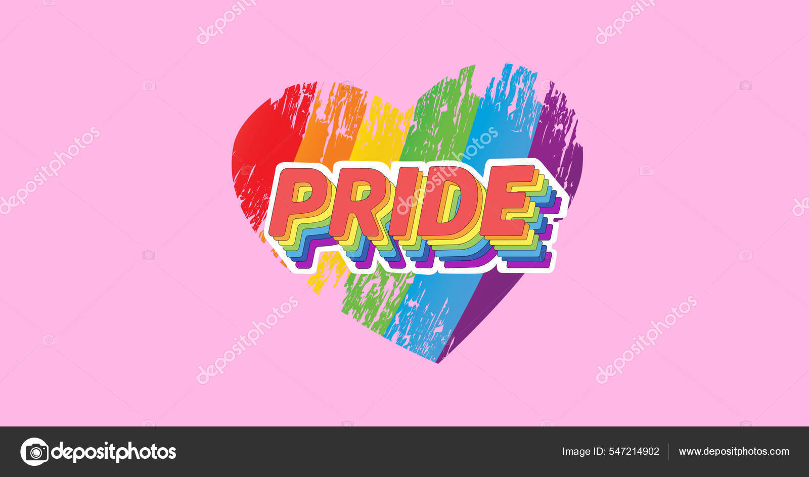 Image Pride Text Rainbow Heart Pink Background Lgbtq Pride Equality ...