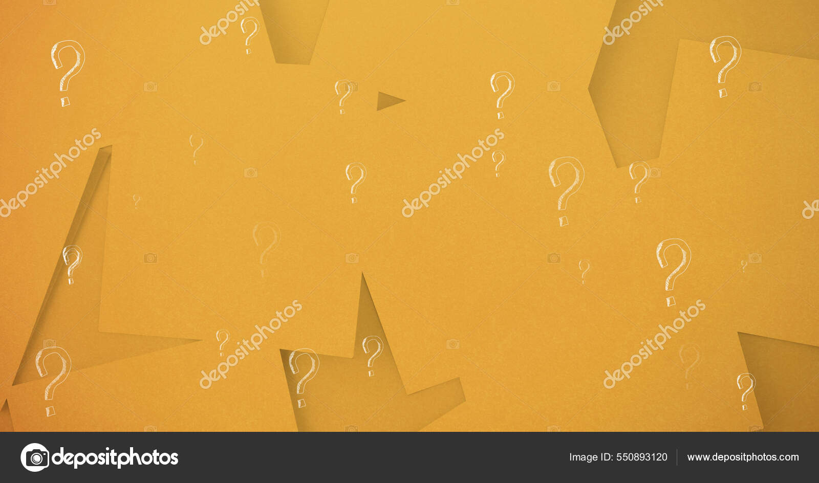 Digital Image Multiple Question Mark Symbols Floating Yellow Blank Memo ...
