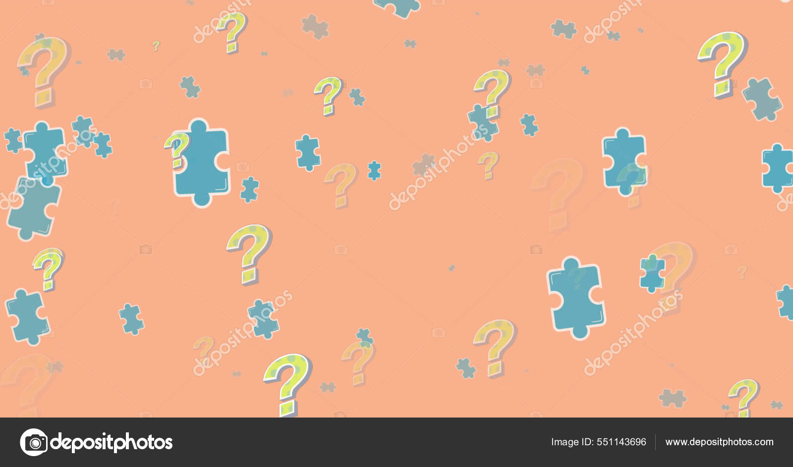 Image Puzzles Question Marks Floating Orange Background National Puzzle ...