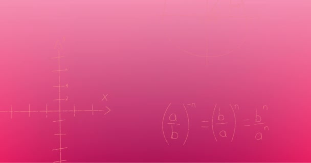 Animación Fórmulas Matemáticas Escritas Mano Sobre Fondo Rosa Concepto ...