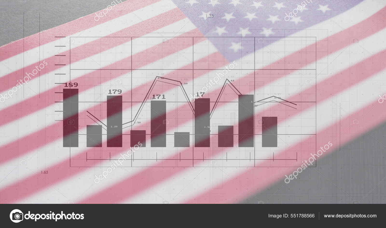 Image Data Processing Flag America Global Business Finances Connections ...
