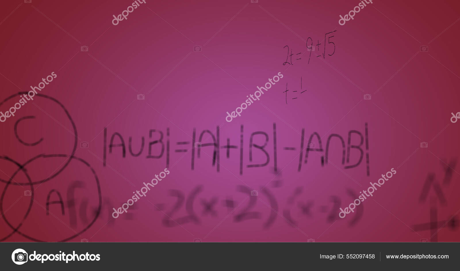 Image Hand Written Mathematical Formulae Pink Background Science ...