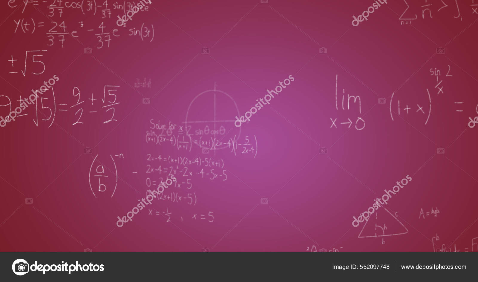 Image Handwritten Mathematical Formulae Purple Background Science ...