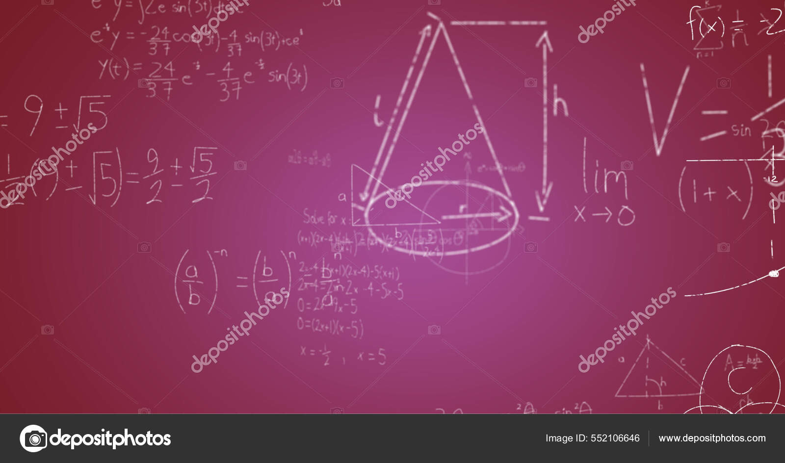 Image Handwritten Mathematical Formulae Purple Background Science ...
