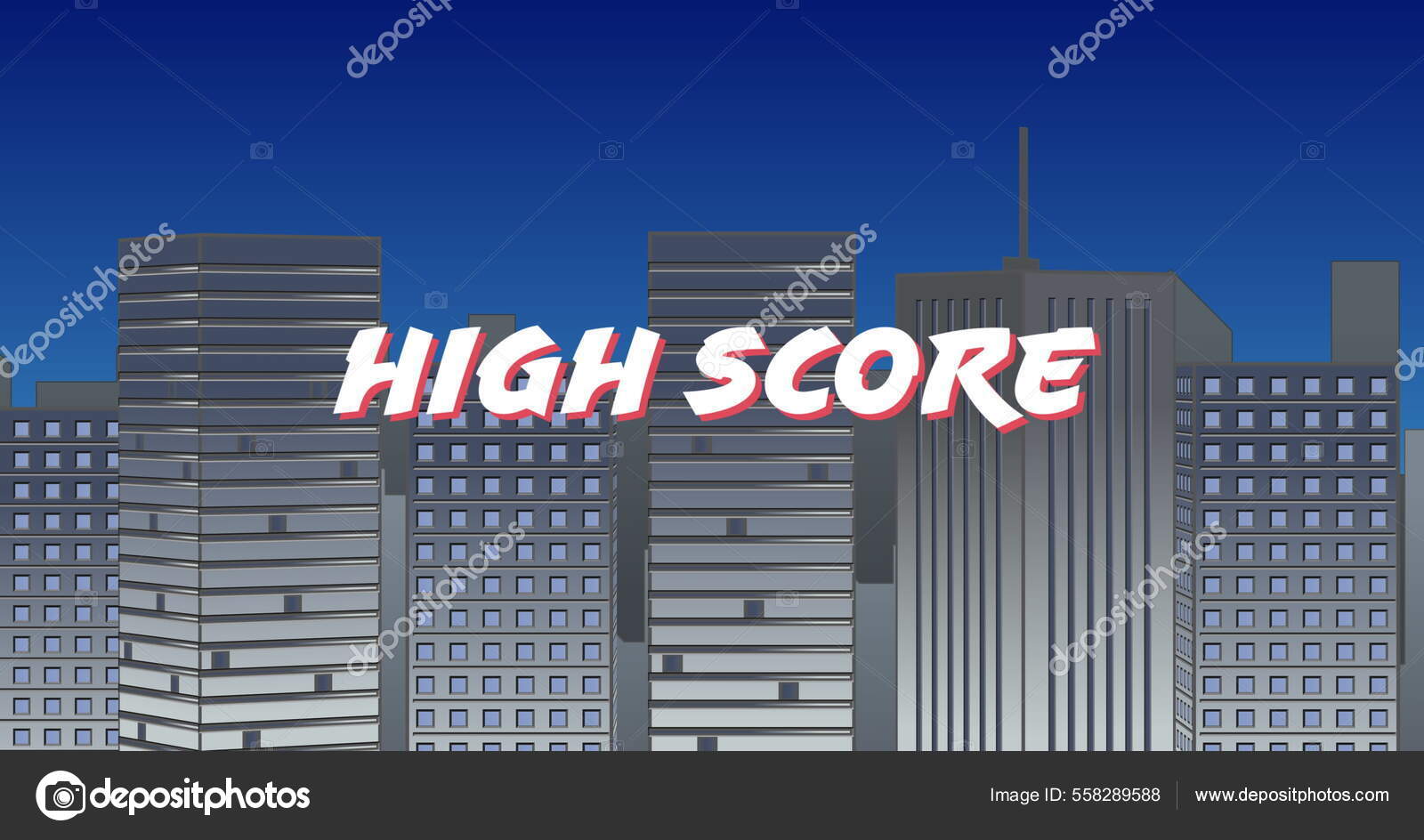 Animasi Digital Dari Tanda Skor Tinggi Putih Zoom Layar Sementara ...