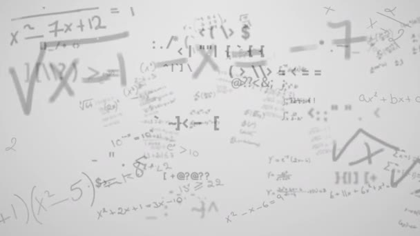 Digital Animation Mathematical Equations Formulas Floating White ...