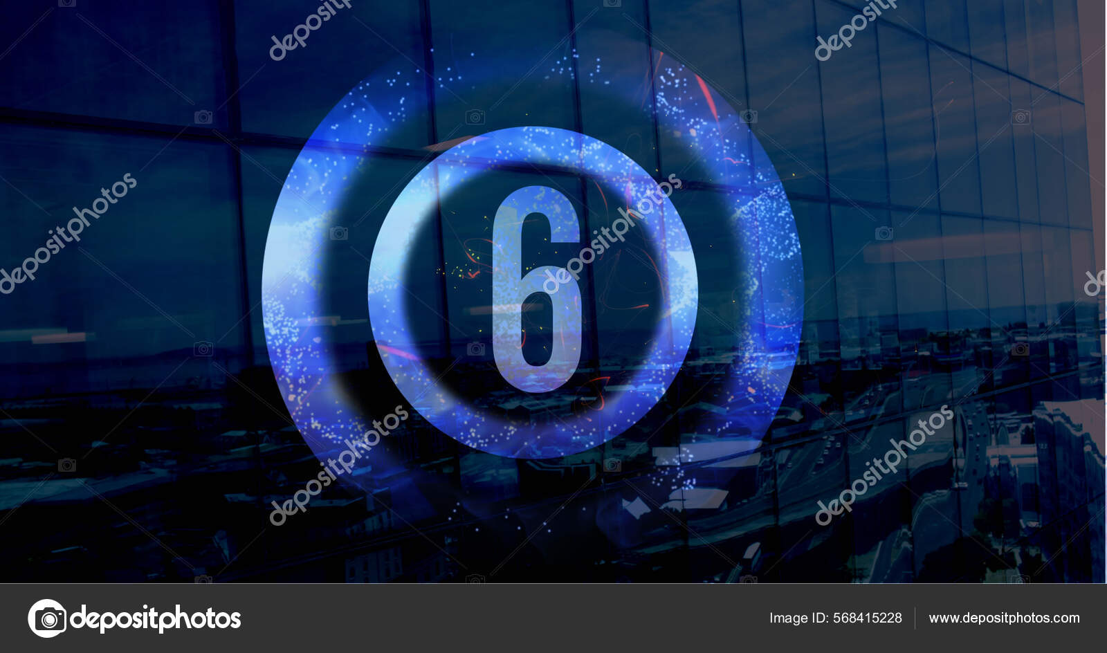 Animated Blue Countdown Glass Windows Background — Stock Photo ...