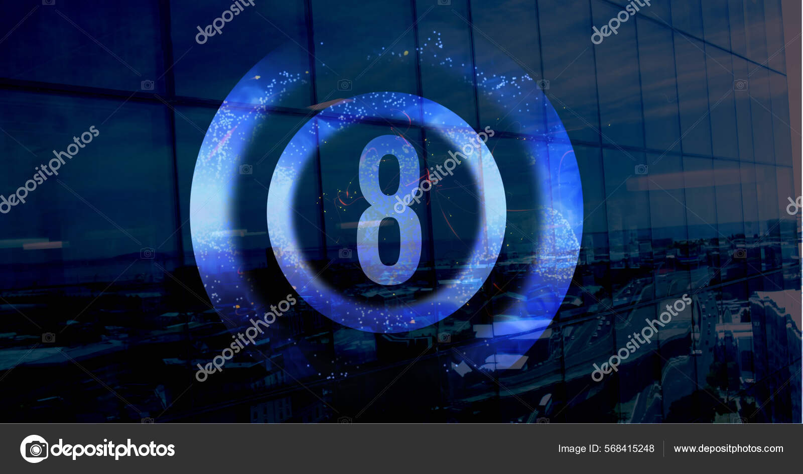 Animated Blue Countdown Glass Windows Background — Stock Photo ...
