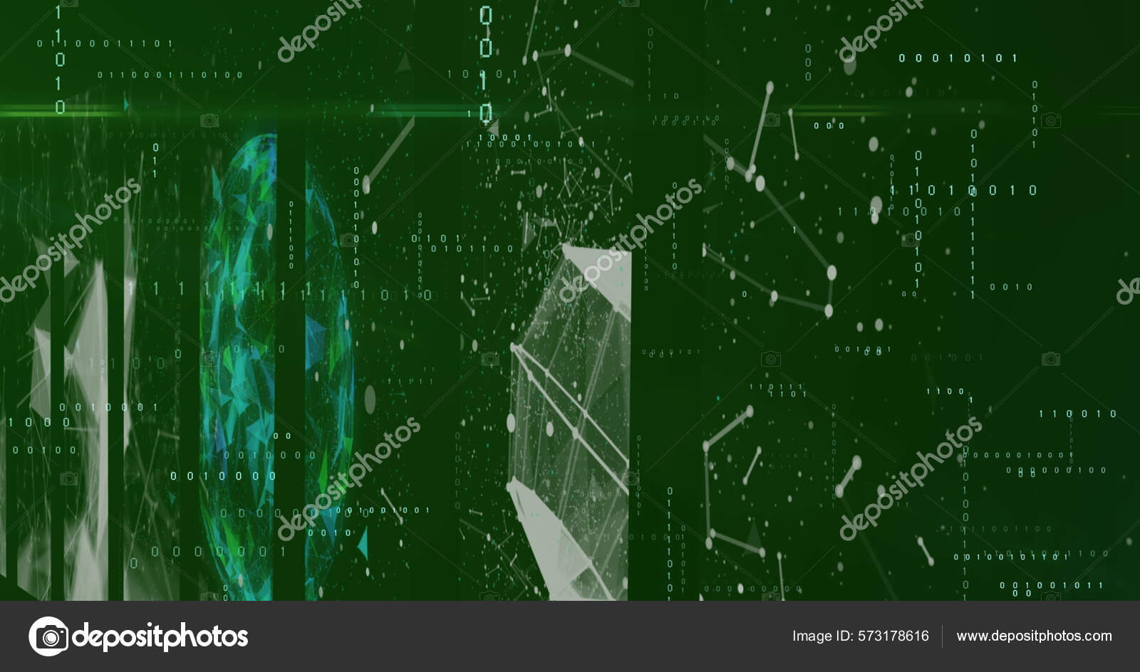 Image Data Processing Shapes Black Background Global Technology Digital ...