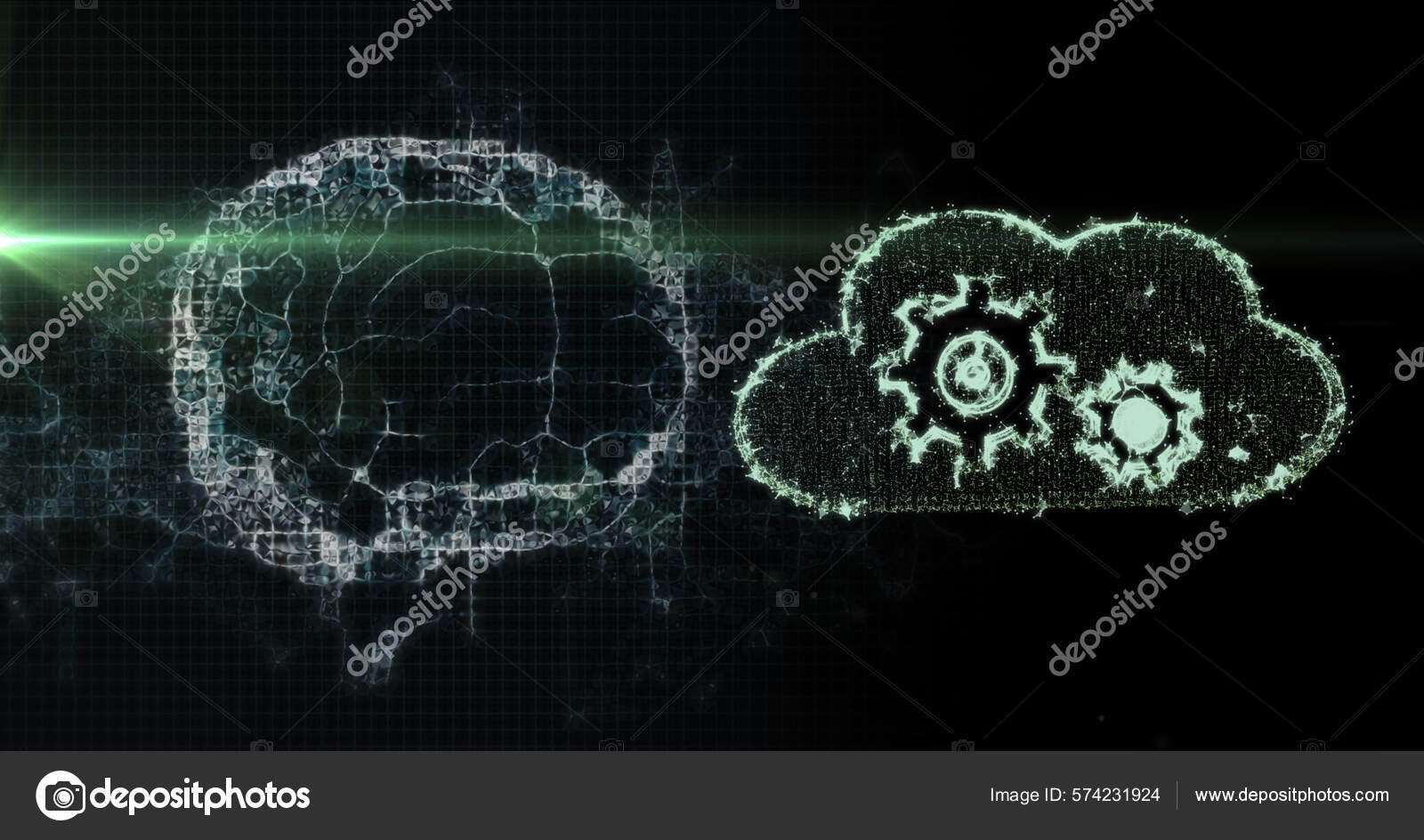 Image Brain Rotating Black Background Lights Cloud Cogs Great Ideas ...