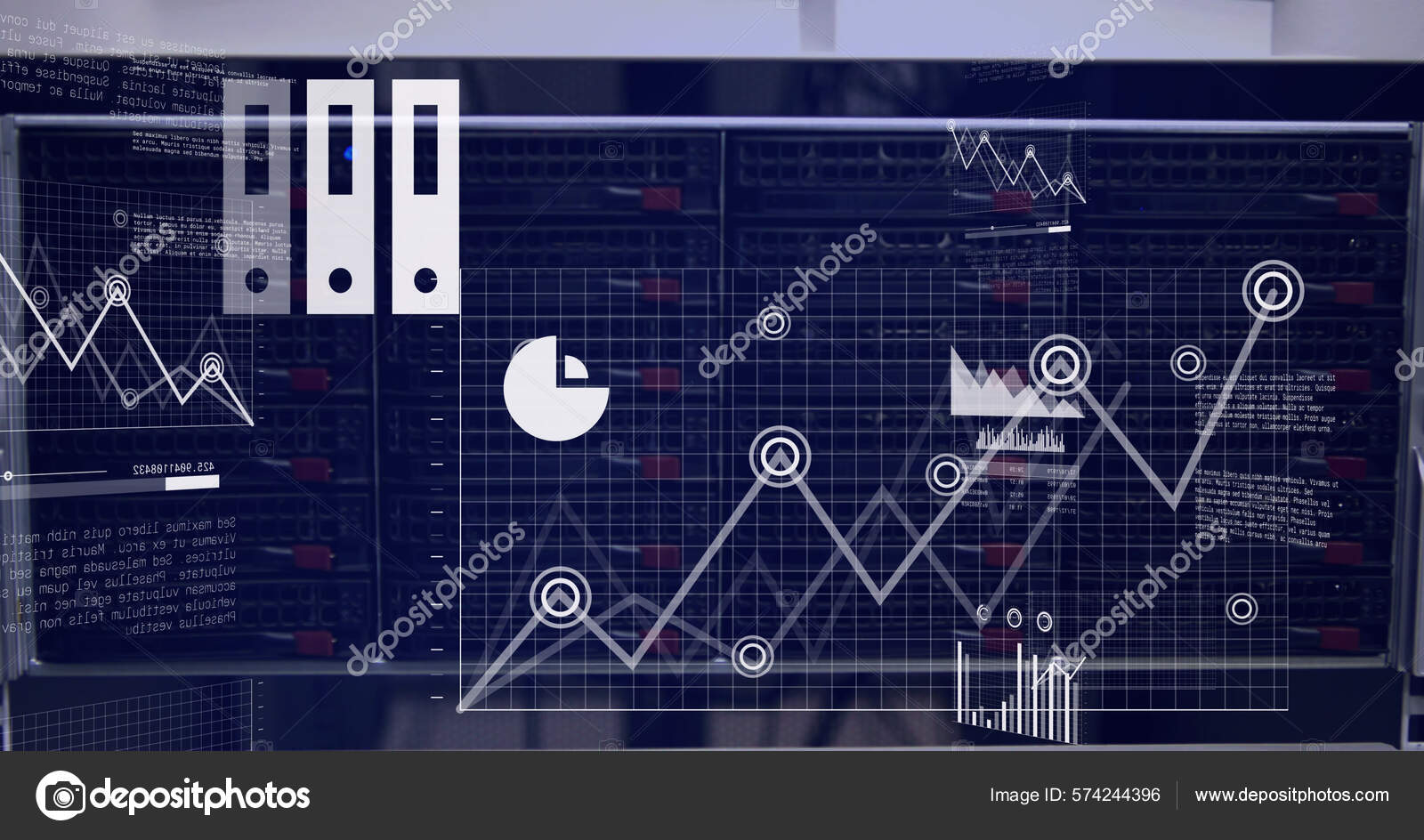Image Data Processing Server Room Global Business Digital Interface Concept — Stock Photo ...