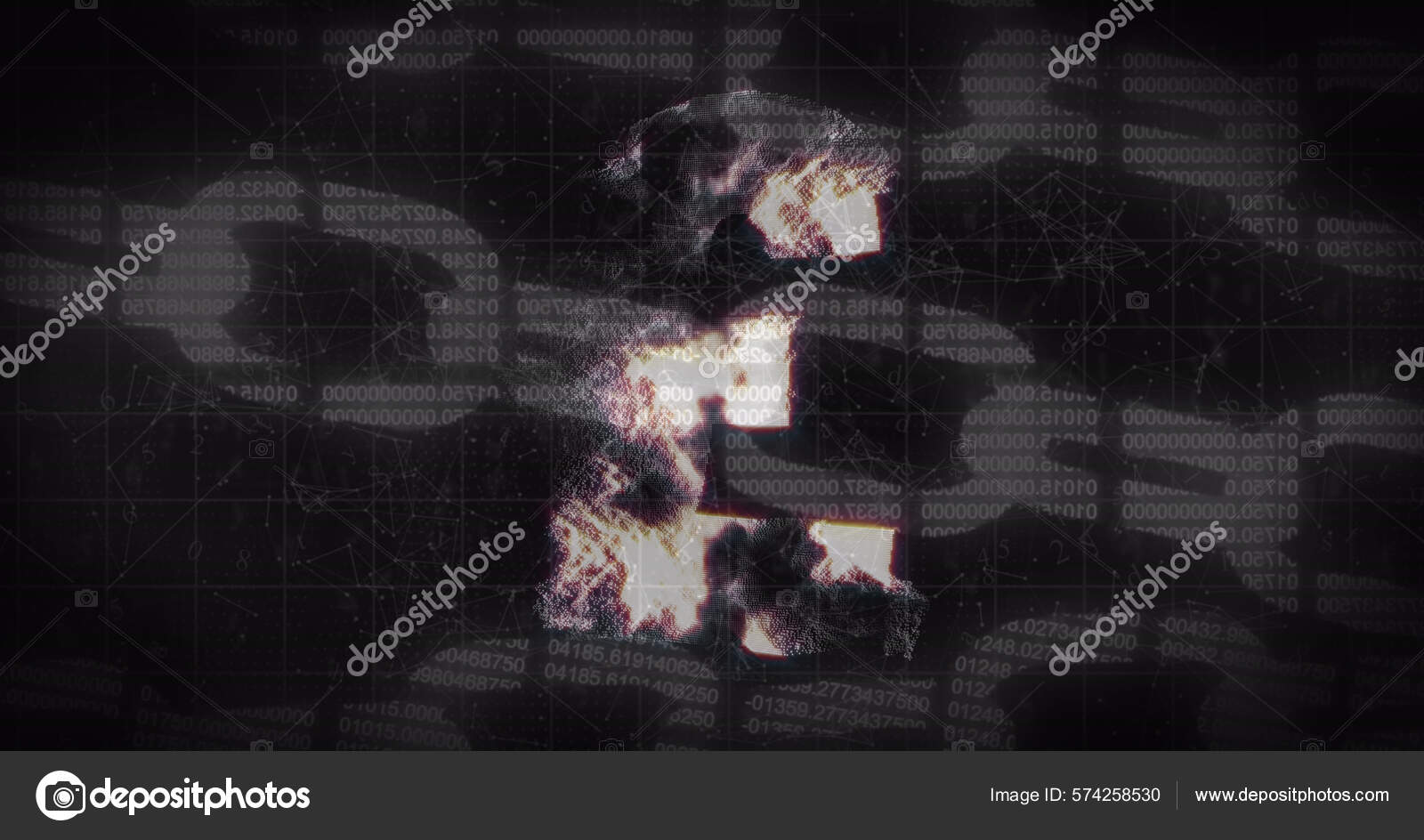 Image Pound Symbol Chains Global Business Finances Connections Digital ...