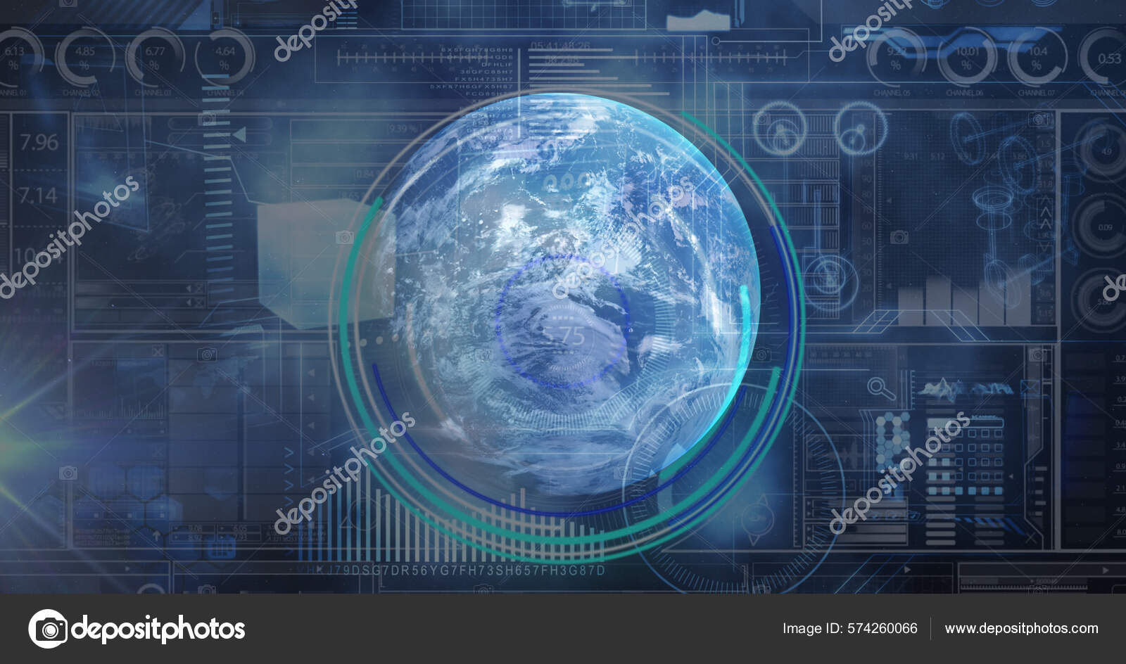 Image Data Processing Globe Server Room Cloud Computing Data Processing ...