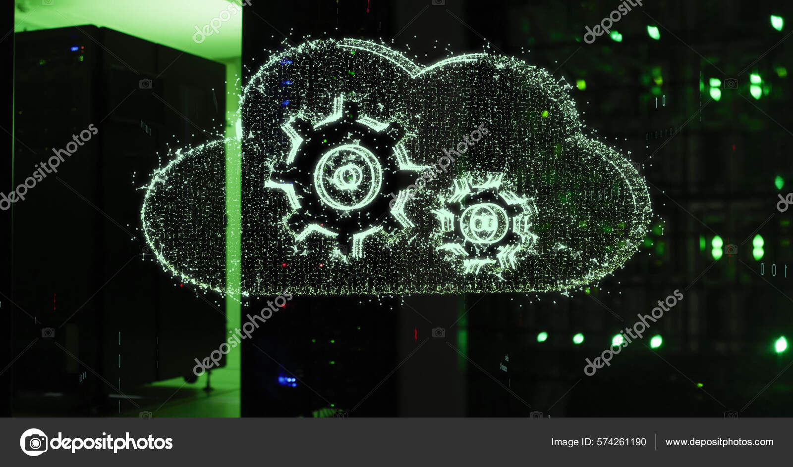 Image Cloud Cogs Icons Server Room Global Business Finances Connections ...