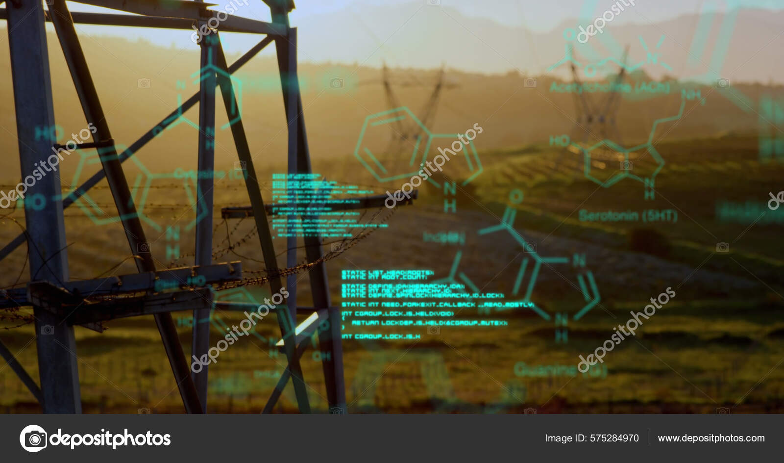 Digital Image Chemical Structures Program Codes Appearing Screen ...