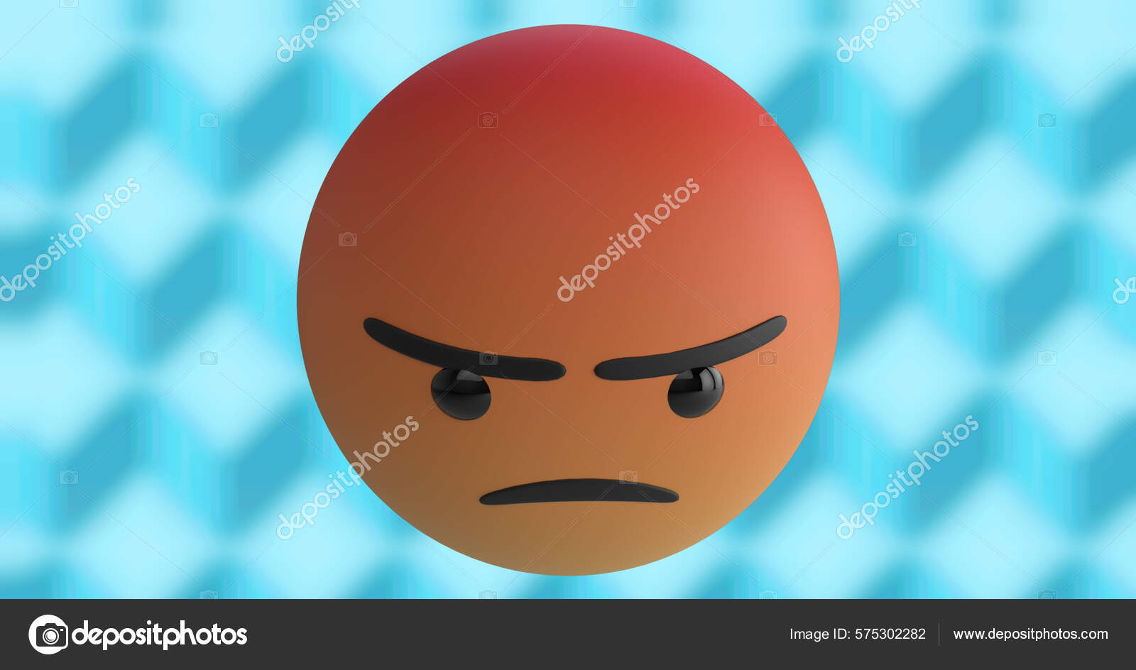Image Angry Emoji Blue Background Social Media Communication Concept ...