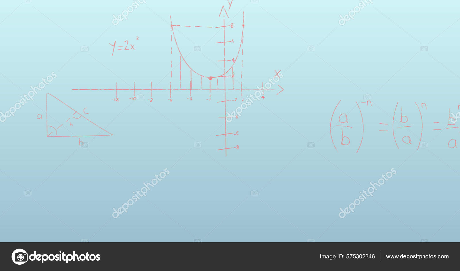 Image Mathematical Equations Blue Background Global Science Digital ...