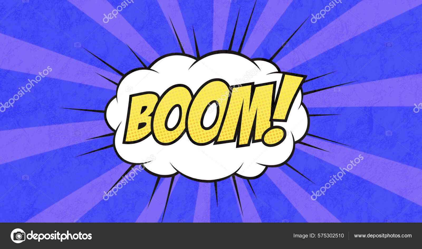 Image Boom Text Blue Stripes Social Media Communication Interface ...