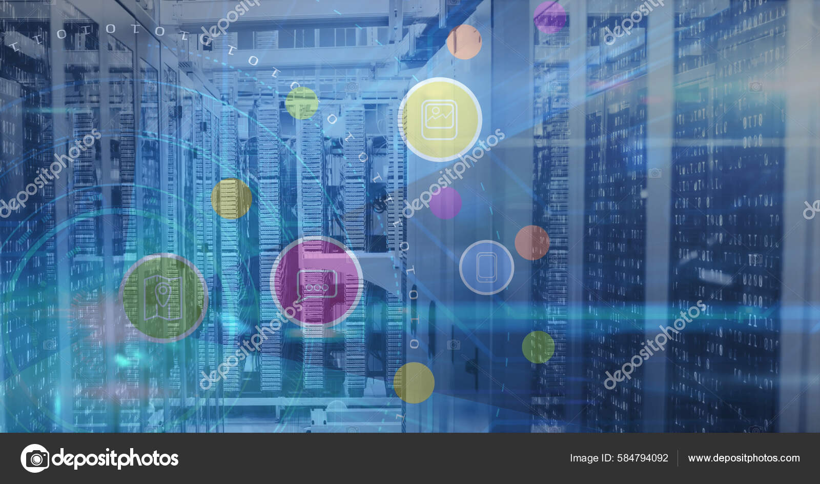 Image Digital Icons Scope Scanning Computer Servers Global Connections ...
