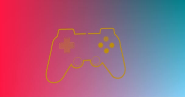 Animation Glowing Gaming Console Blue Pink Background Video Game ...