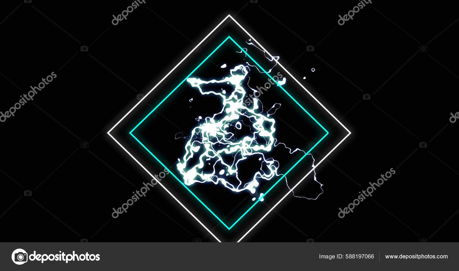 Imagen Marcos Blancos Relámpagos Sobre Fondo Negro Concepto Interfaz ...