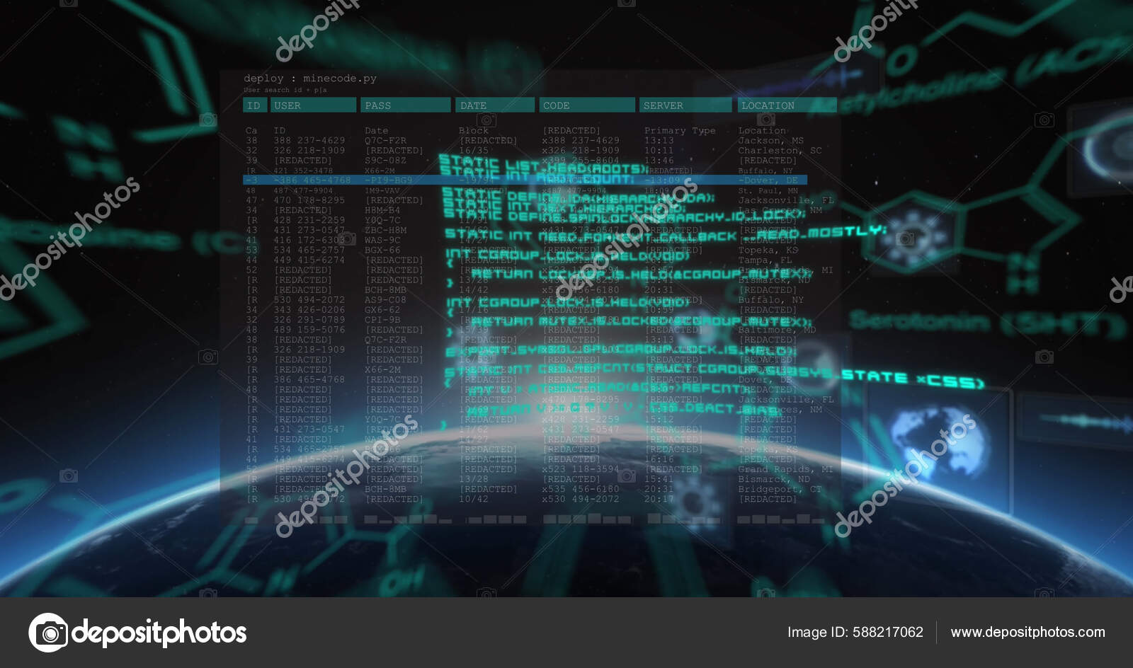 Image Data Processing Scopes Scanning Earth Universe Global Science ...