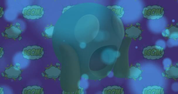 Blue Spots Light Surprised Face Emoji Multiple Boom Text Banners Stock ...