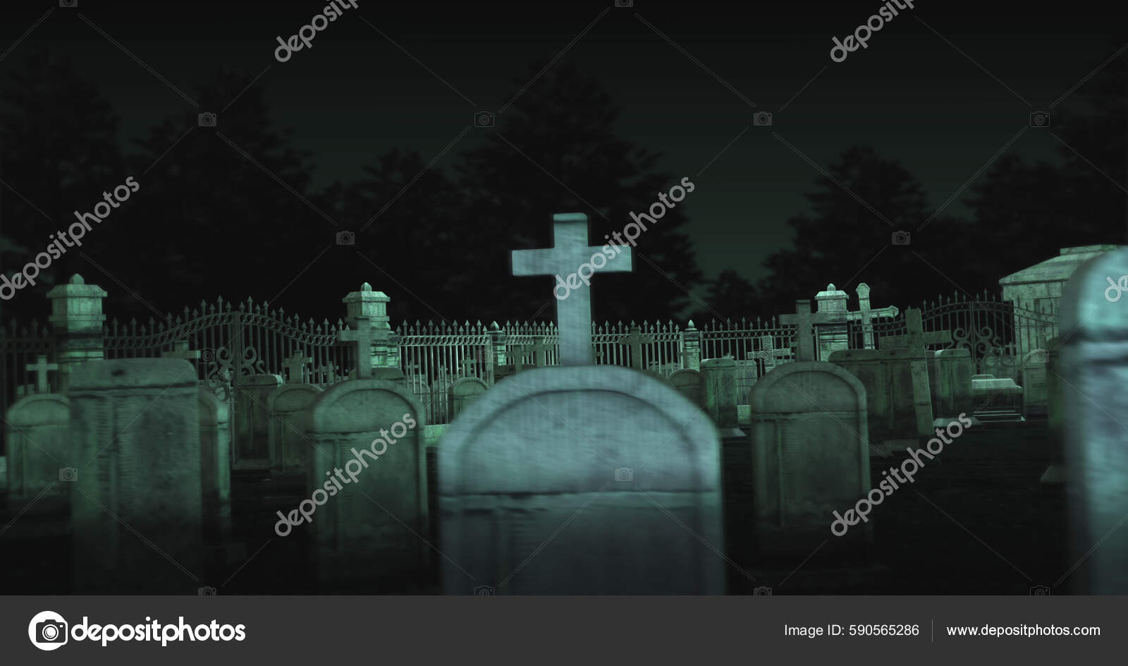 Dark Cemetery Graves