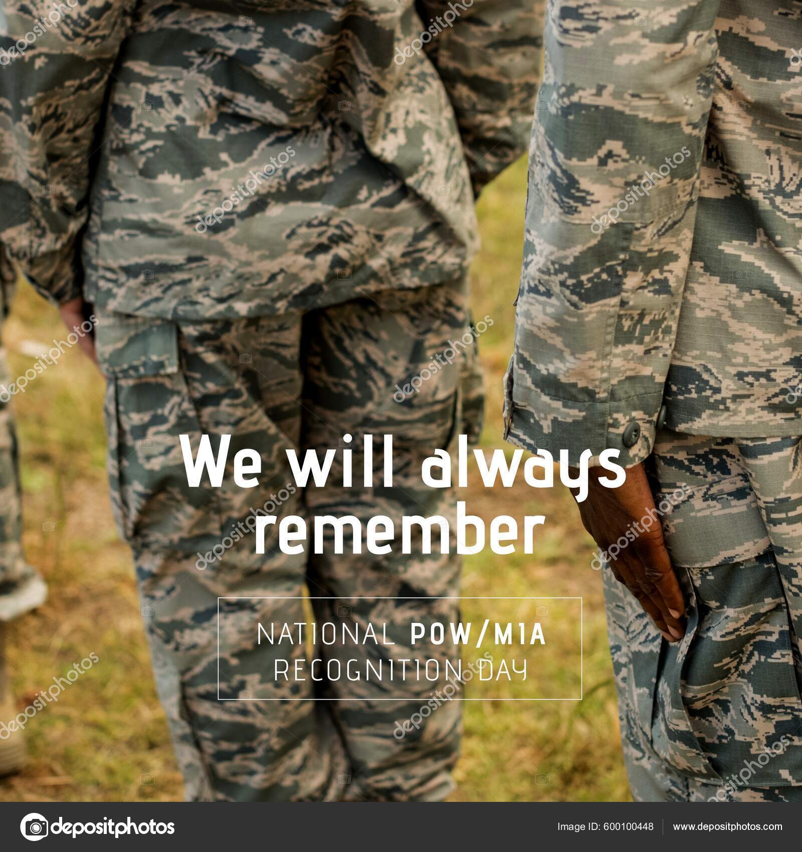 Animation National Pow Mia Recognition Day Text Diverse Soldiers ...