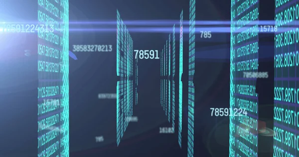 Image of numbers changing over data processing on computer servers. global technology data ...