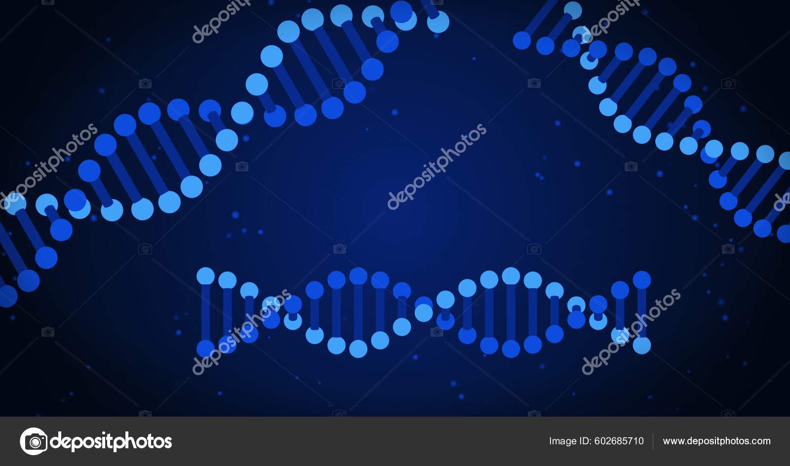 Image Dna Strands Blue Background Global Science Digital Interface ...