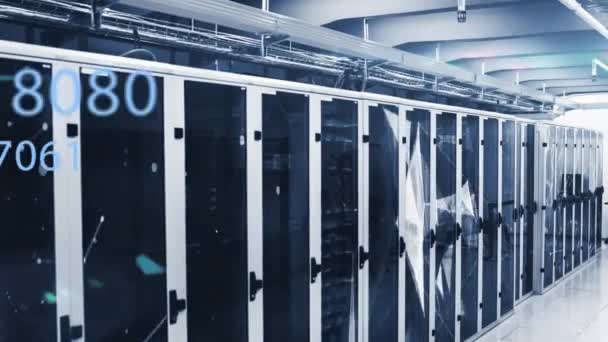 Animation Multiple Changing Numbers Plexus Network Computer Server Room Business Stock Video ...