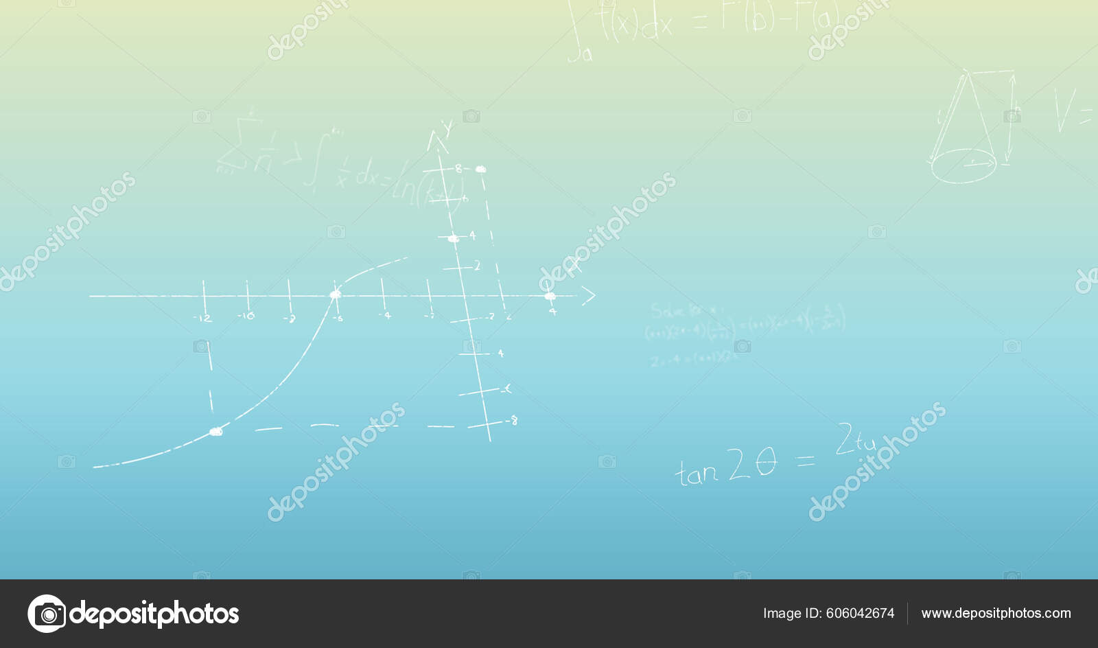 Image Mathematical Equations Blue Background Global Science Digital ...