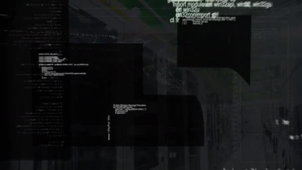 Animation Black Screens Data Processing World Map Server Room Global Stock Video Footage by ...