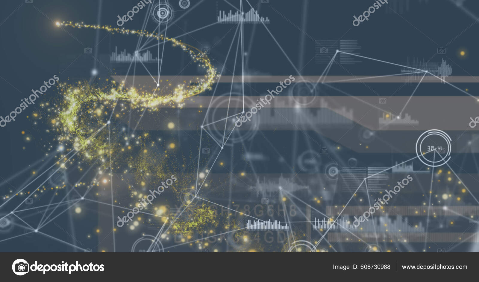 Image Network Connections Glowing Spots Global Connections Digital ...