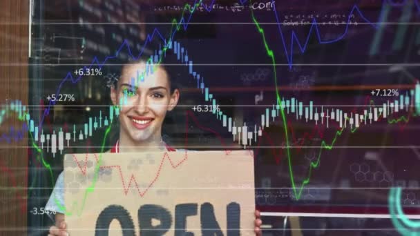 Animation Floating Mathematical Equations Diagrams Happy Caucasian ...