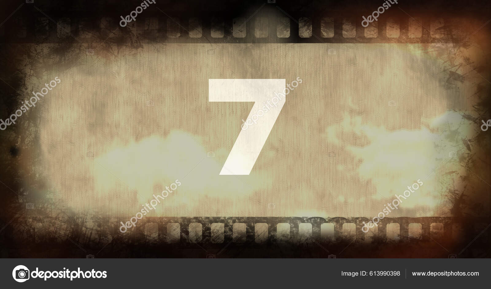 Composite Number Text Old Rusty Negative Camera Film Vignette Copy ...