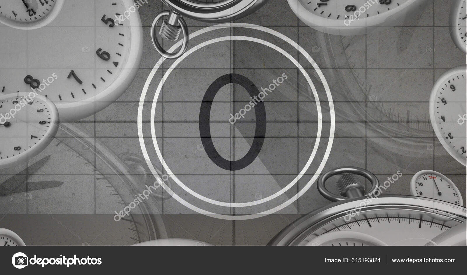 Image Number Zero Vintage Black White Film Projector Countdown Clocks ...