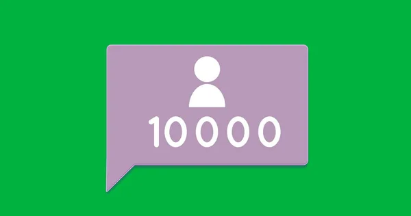 Image of 100000 users on green background. Social media, communication ...