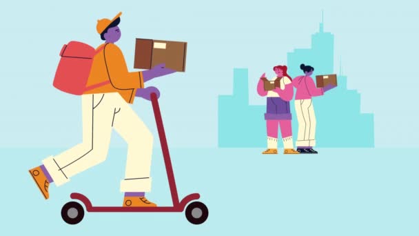 Delivery Service and Logistics Set, Couriers Characters Delivering ...