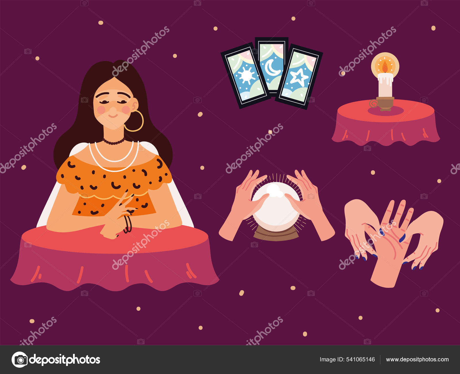 Mujer mística oráculo Vector de stock #541065146 de ©djv