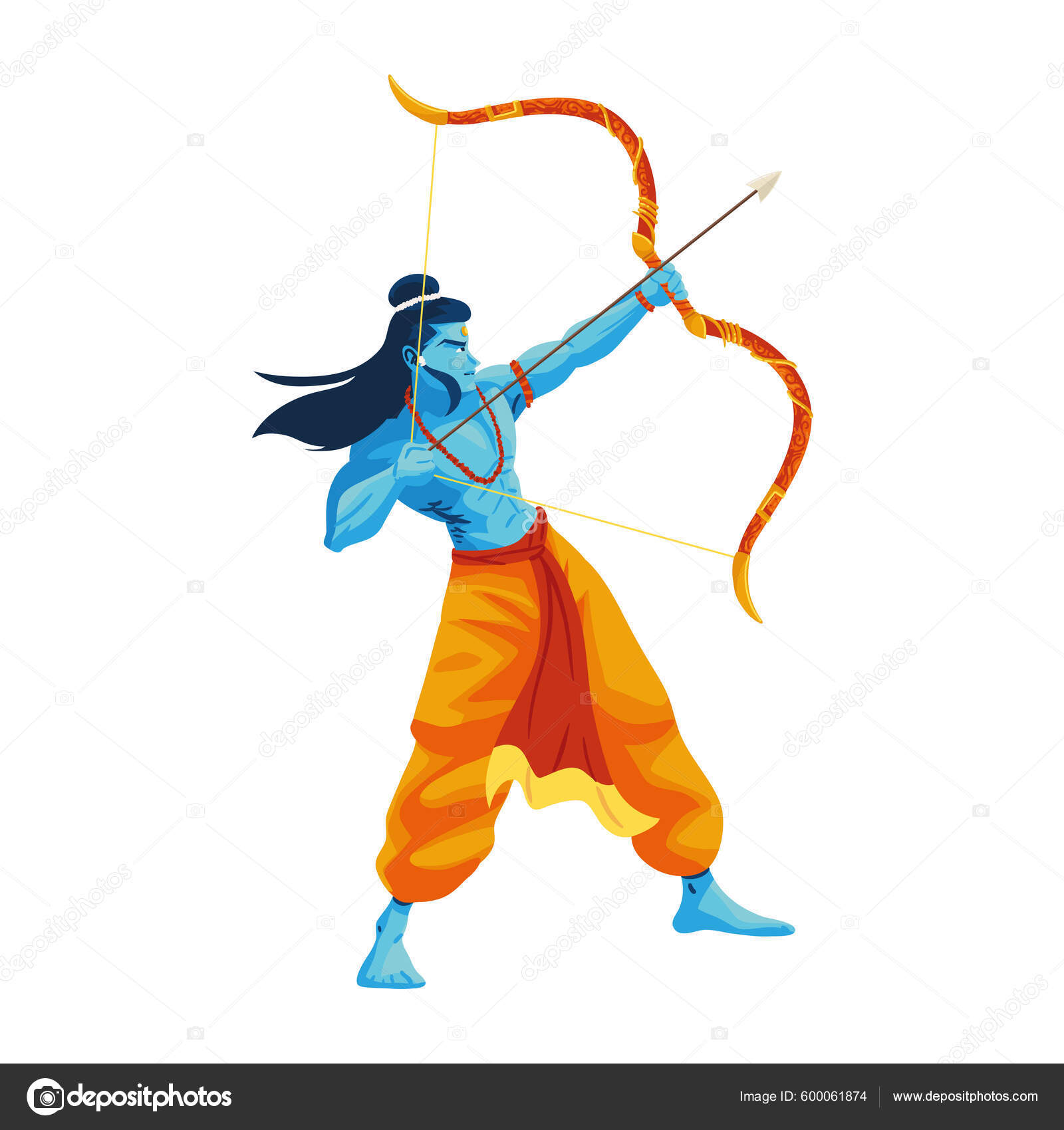 Lord Rama Bow Weapon Icon Isolated Stock Vector by ©djv 600061874