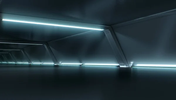 Spaceship Corridor Futuristic Tunnel Light Interior View Future Background Business — Stock ...