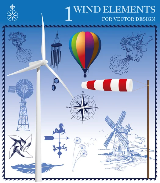Wind elements Vector Art Stock Images | Depositphotos