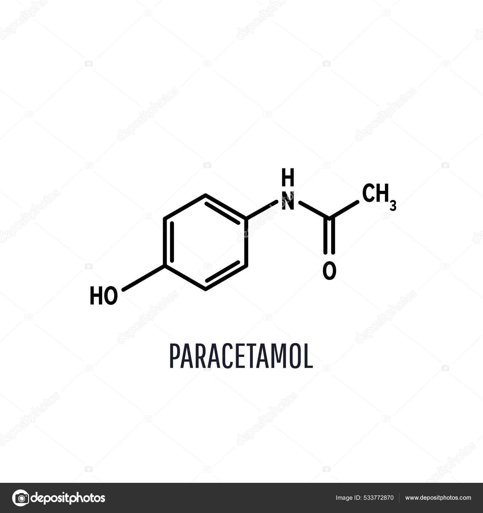 Structure Moléculaire Paracétamol Sur Fond Blanc Formule Chimique ...