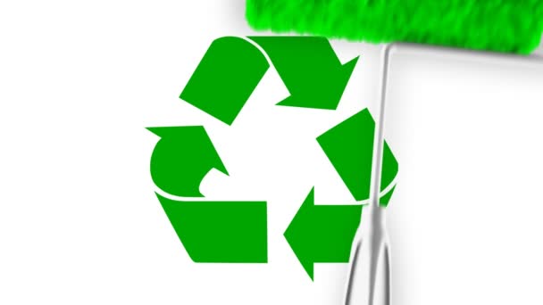 Recycle Symbol - Roller Painting (Loop with Matte) — Stock Video ...