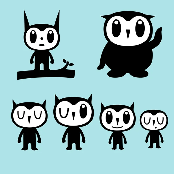 Cute funny animals cartoon set — Stock Vector © littlepaw #12052646