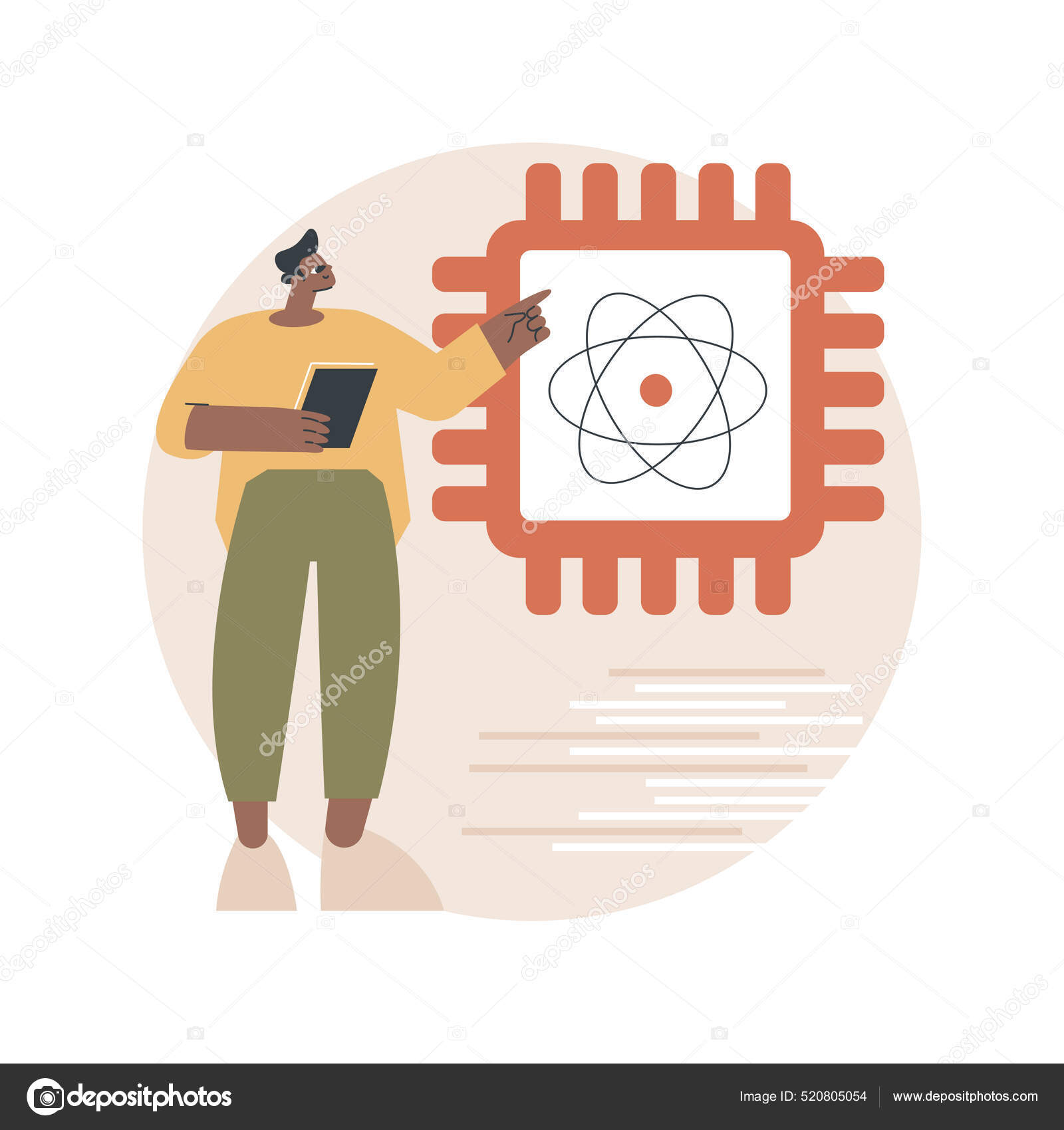 Quantum computing abstract concept vector illustration. Stock Vector ...