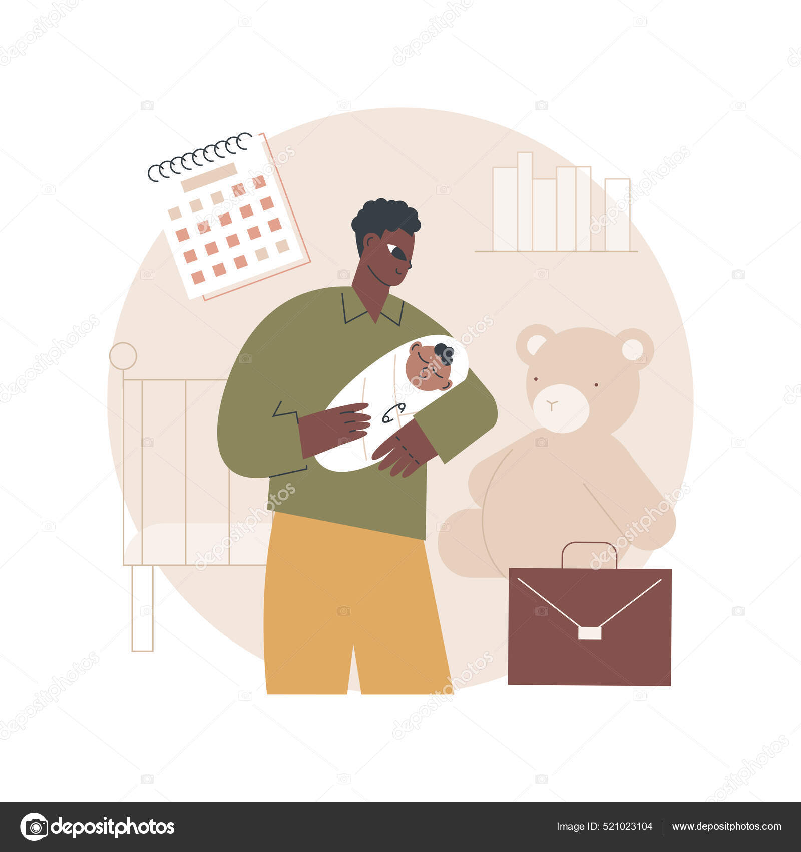 Paternity leave abstract concept vector illustration. Stock Vector ...
